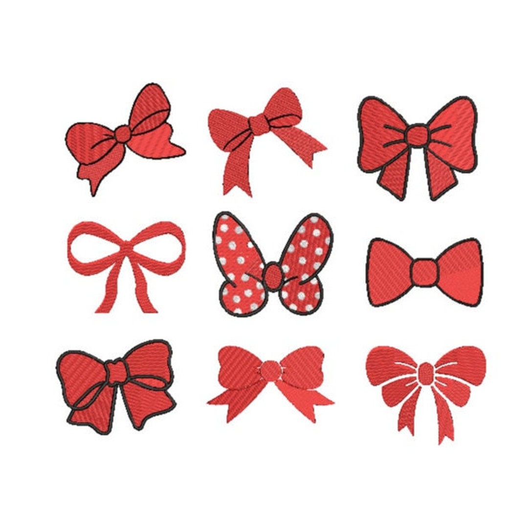 Bow Embroidery Design, Mini Bow Embroidery Design, Machine Embroidery ...