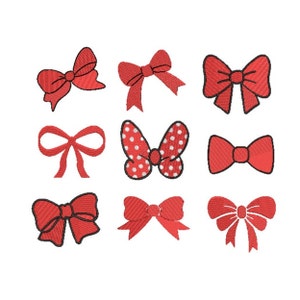 Bow Embroidery Design, Mini Bow Embroidery Design, Machine Embroidery ...