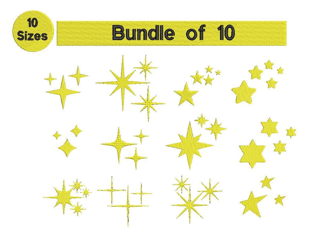 Mini Star Embroidery Design, Mini Star Machine Embroidery Design File ...