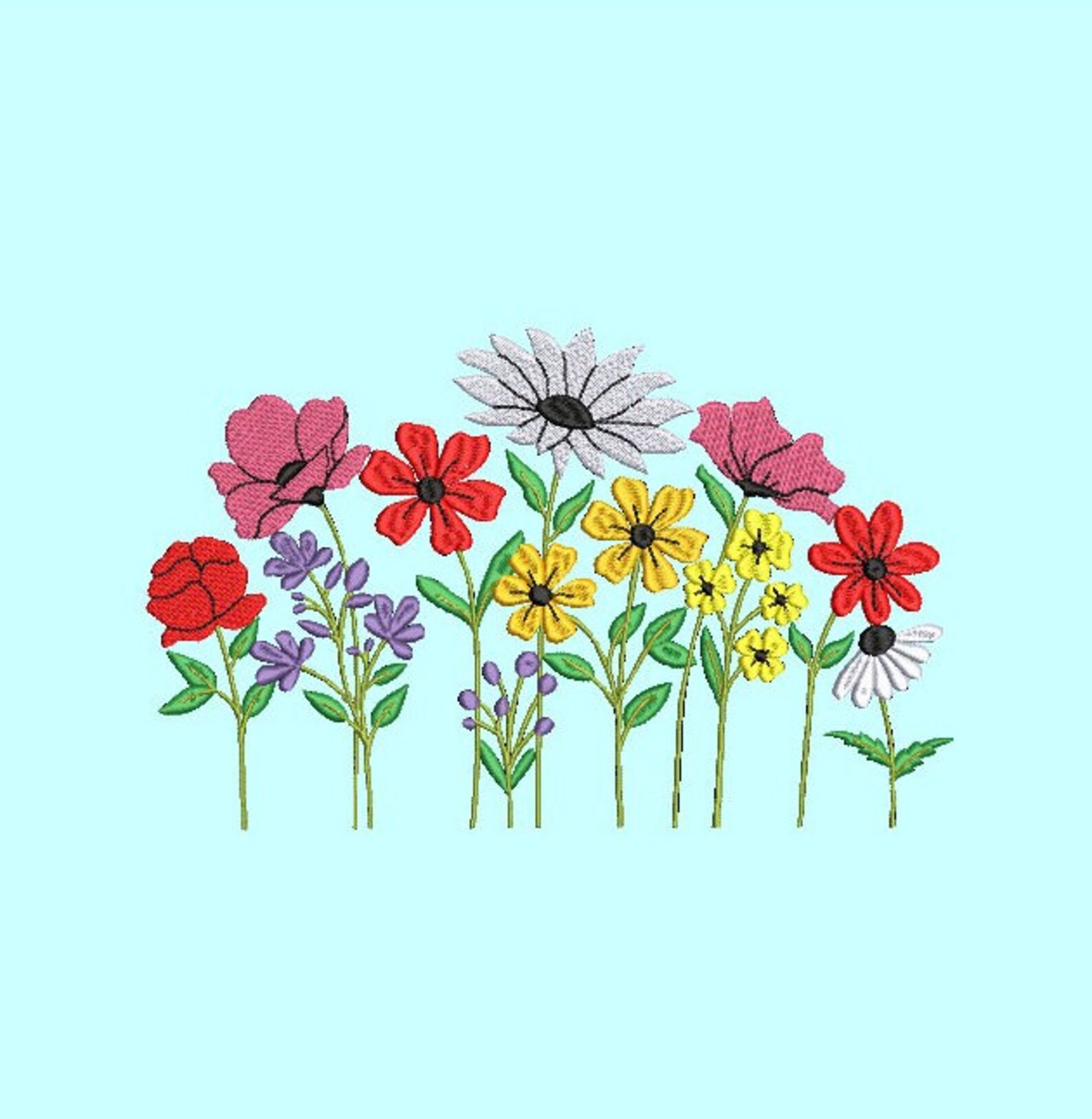 Wildflower Machine Embroidery Designs , Flower Meadow Machine ...