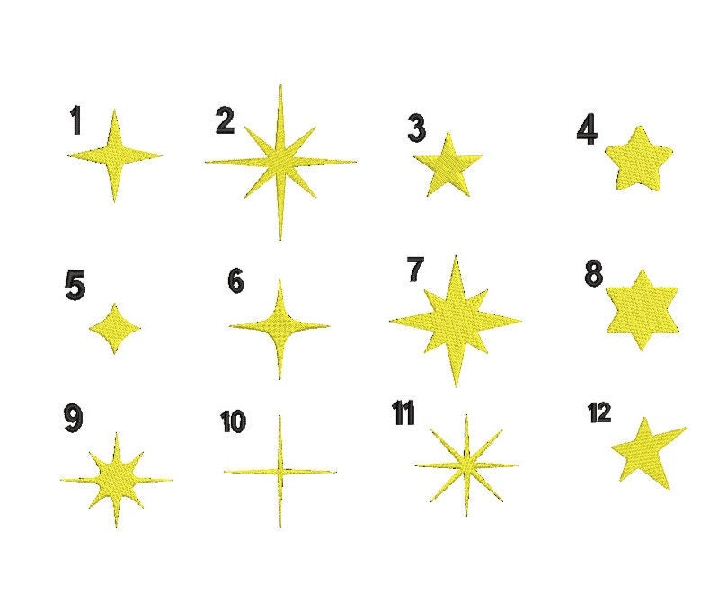 Mini Star Embroidery Design, Mini Star Machine Embroidery Design File ...