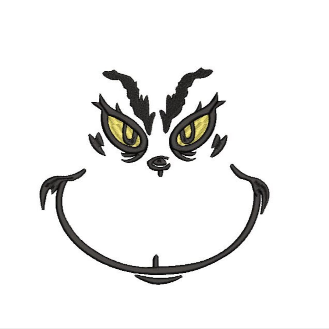 Grinch Face Embroidery Design, Christmas Embroidery Design, Grinch ...