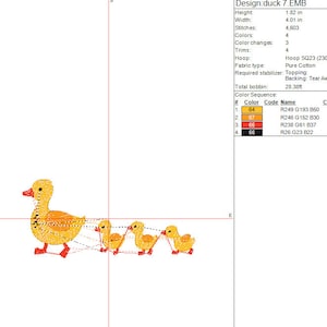 Baby Duck Embroidery Design, Mama Duck Embroidery, Animal Embroidery ...