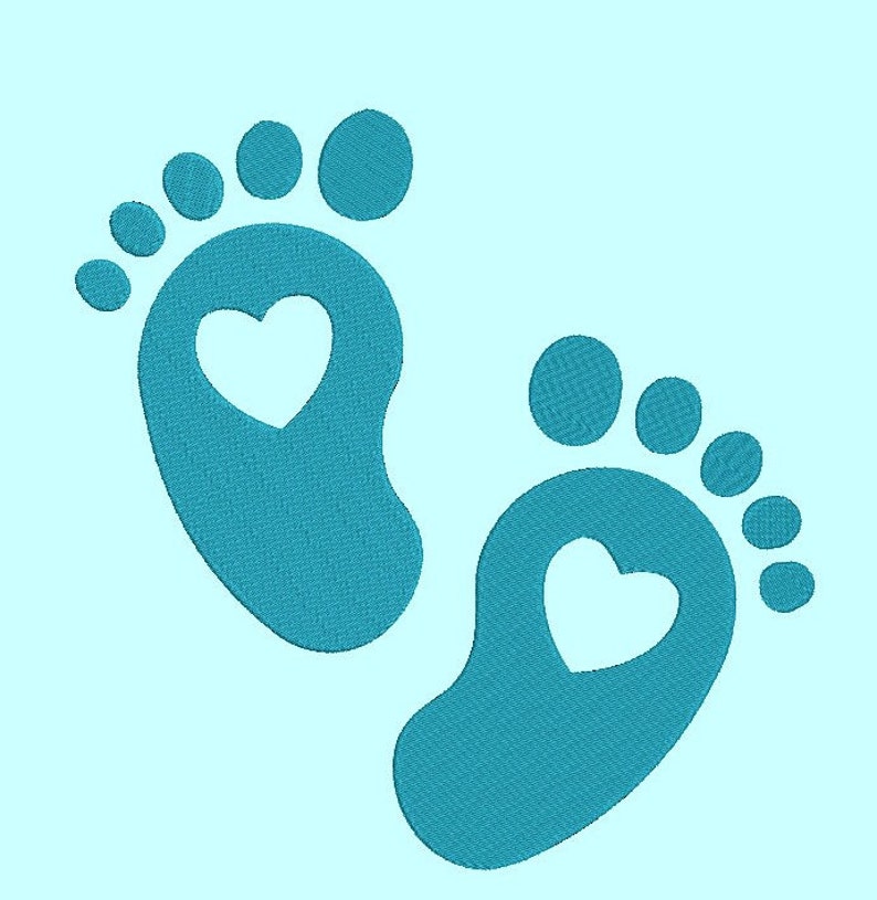 Baby Feet Embroidery Design. Newborn Baby Footprint. Baby Embroidery ...