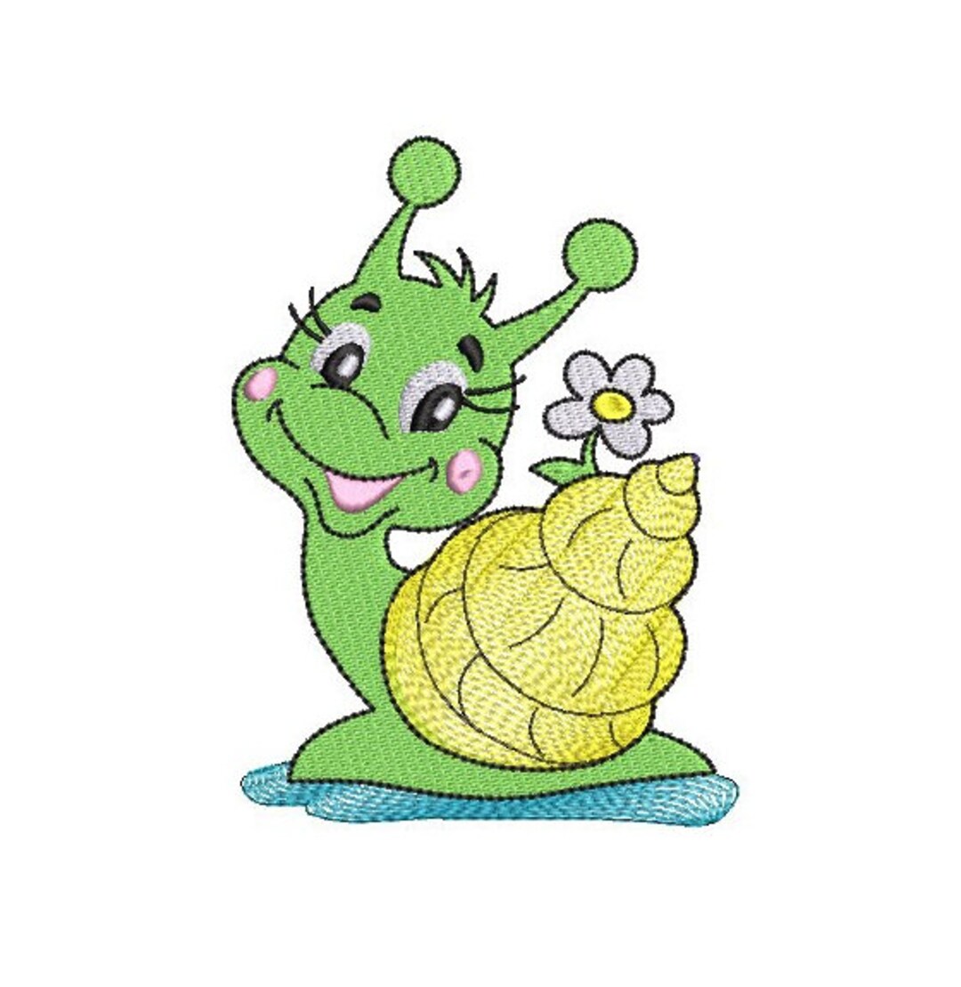 Snail Embroidery Design Cute Snail Embroidery Kids - Etsy