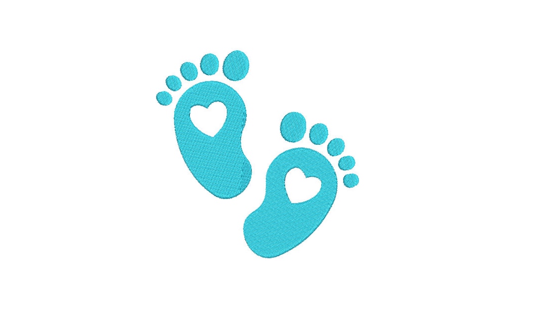 Baby Feet Embroidery Design. Newborn Baby Footprint. Baby Embroidery ...