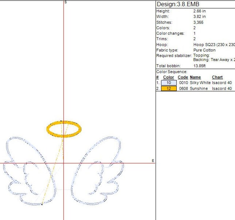 Wings Angel Embroidery Design, Wings Embroidery Designs, Angle ...