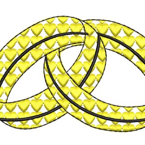 Wedding Ring Embroidery Design, Connected Rings Embroidery Design ...