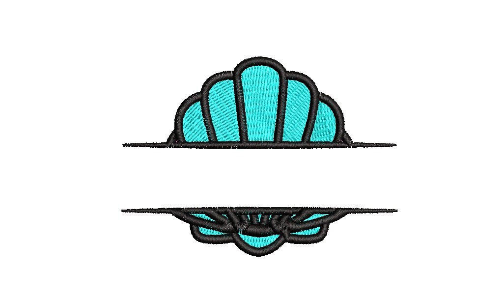 Sea Shell Embroidery Design Sea Shell With Name Lines Machen - Etsy