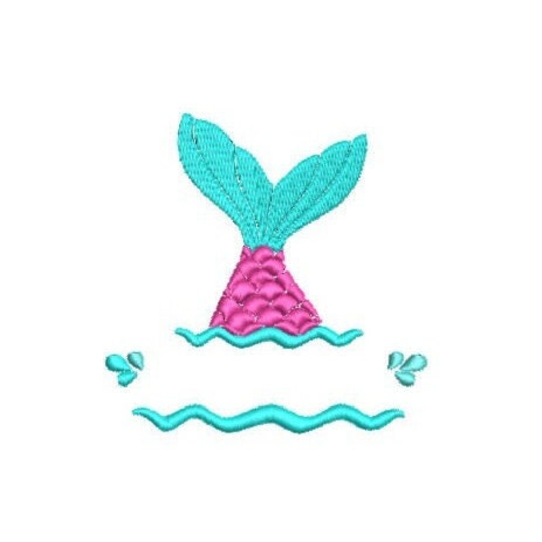 Mermaid Embroidery Design, Mermaid With Waves , Machine Embroidery ...