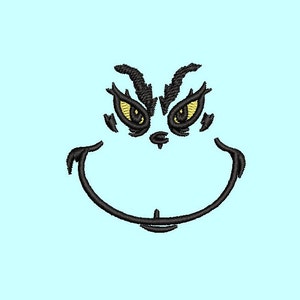 Grinch Face Embroidery Design, Christmas Embroidery Design, Grinch ...
