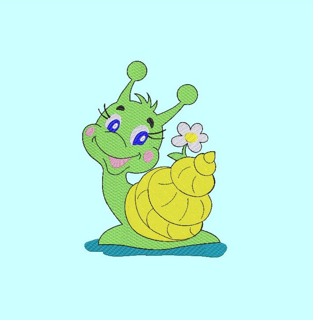 Snail Embroidery Design, Cute Snail Embroidery, Kids Embroidery Design ...