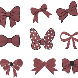 Bow Embroidery Design, Mini Bow Embroidery Design, Machine Embroidery ...