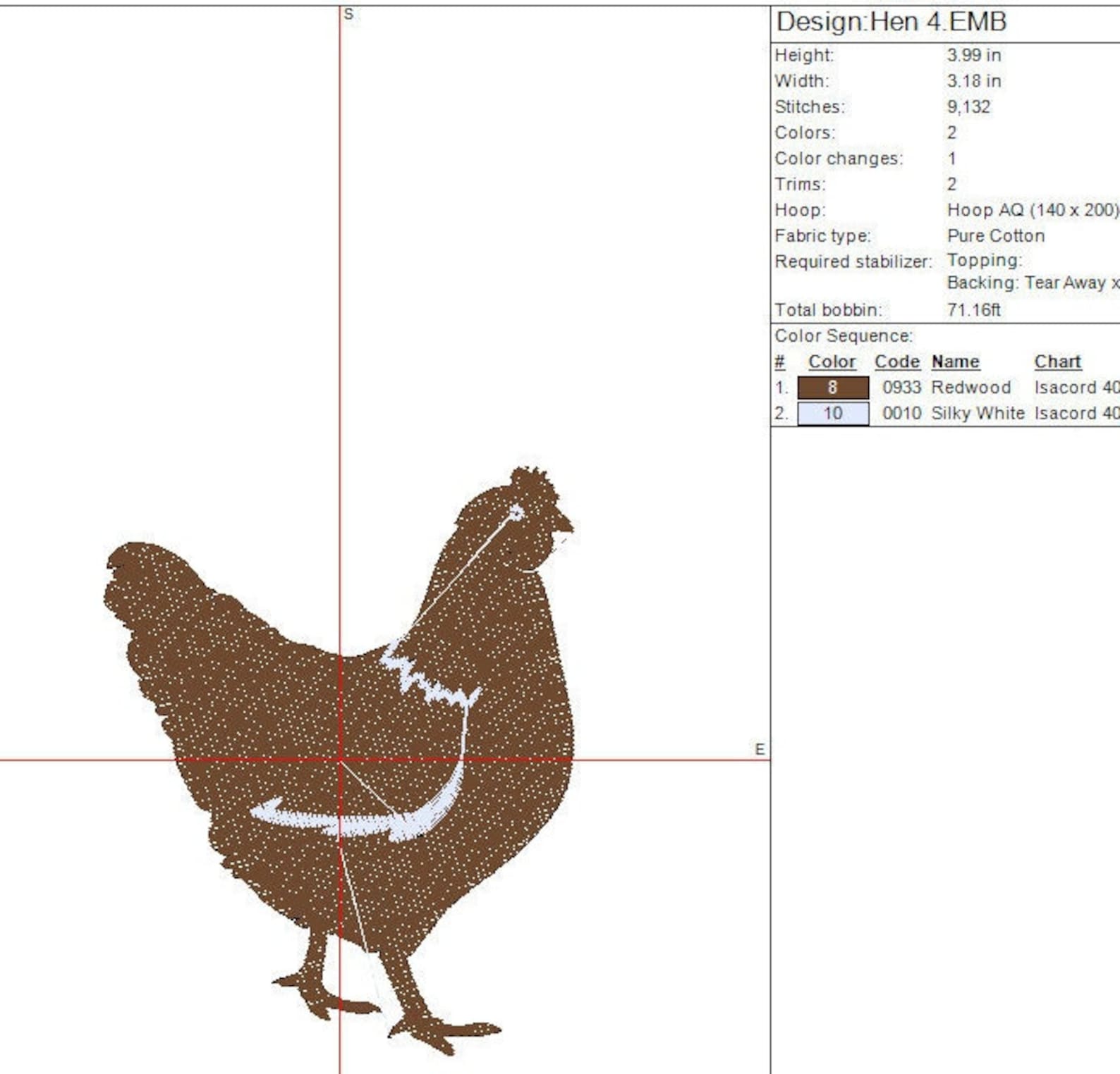 Hen Embroidery Design, Machine Embroidery Design, 4x4, 11 Designs ...