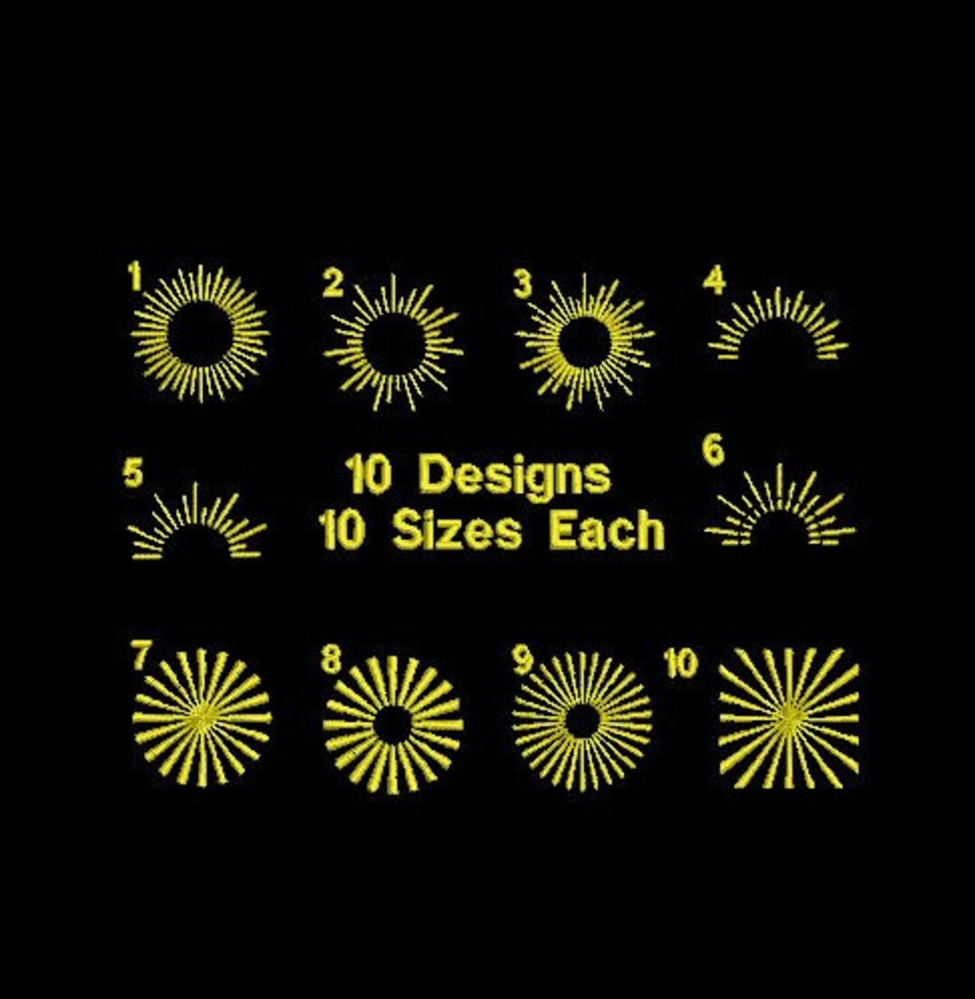 Bundle Sun Embroidery Design, Boho Embroidery File, Sun Embroidery ...