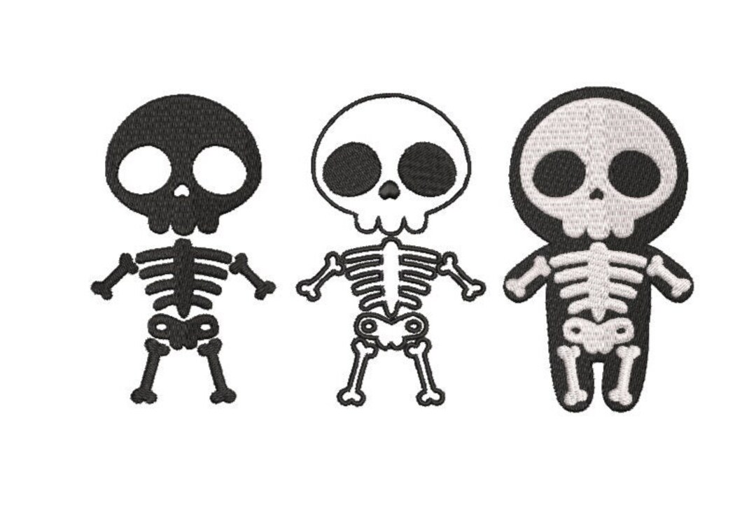 Mini Skeletons Embroidery Design, Skeleton Embroidery Design, Halloween ...