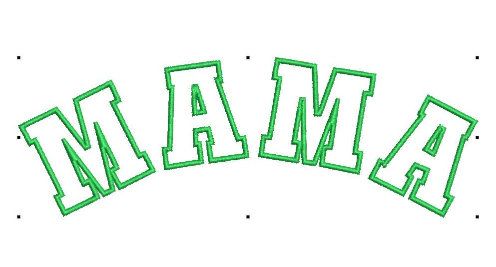 Mama Applique Embroidery Machine Design Satin Stitch - Etsy
