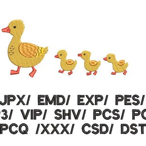 Baby Duck Embroidery Design, Mama Duck Embroidery, Animal Embroidery ...
