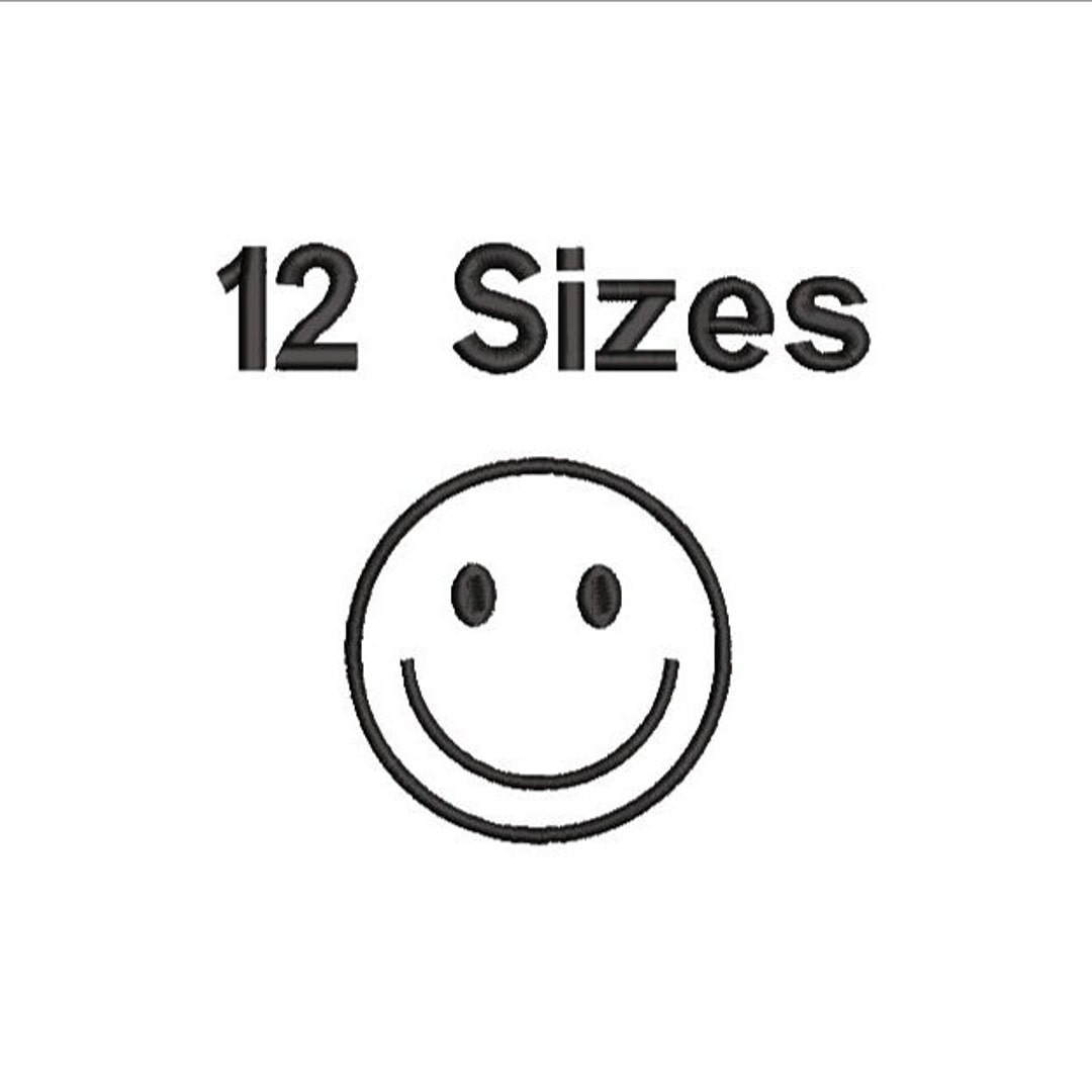Large Smiley Face Embroidery Design 12 SIZES - Instant File DOWNLOAD - Etsy