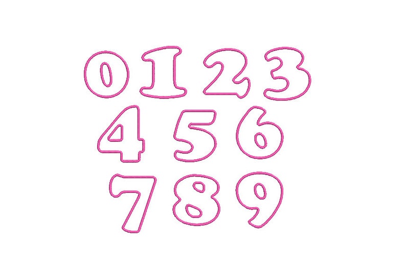 Numbers Applique Machine Embroidery Design Retro Number - Etsy