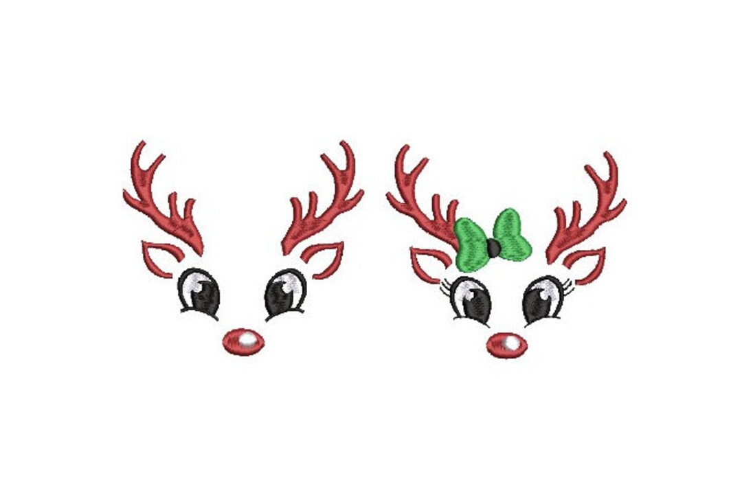 Cute Reindeer Embroidery Designs, Christmas Embroidery Design, Reindeer ...