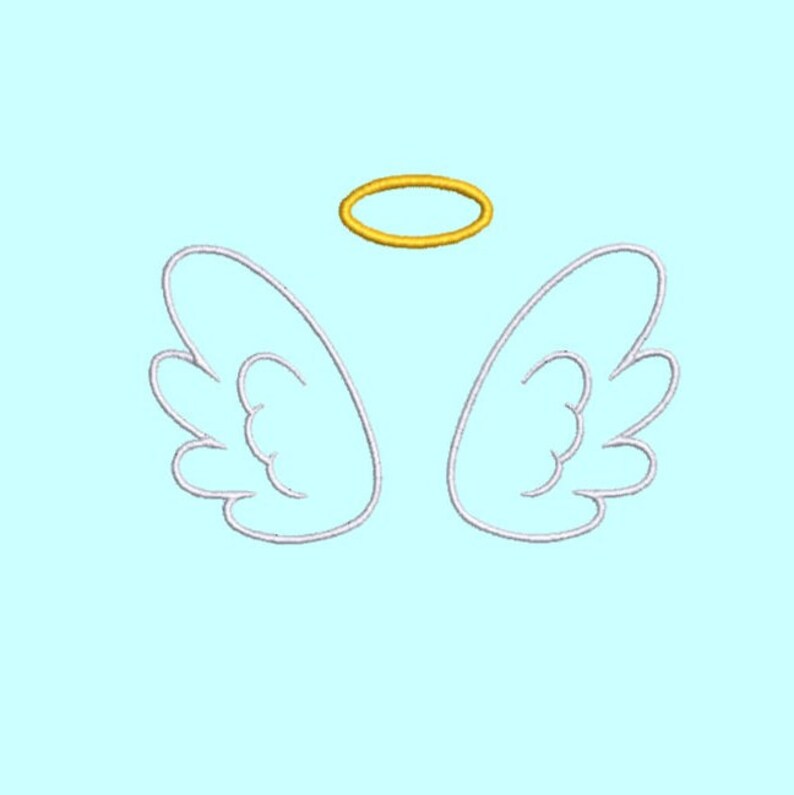 Wings Angel Embroidery Design, Wings Embroidery Designs, Angle ...