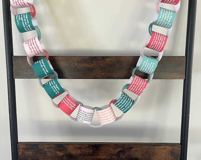 Advent Paper Chain Craft - 24 Bible Scripture Verses to Countdown to ...