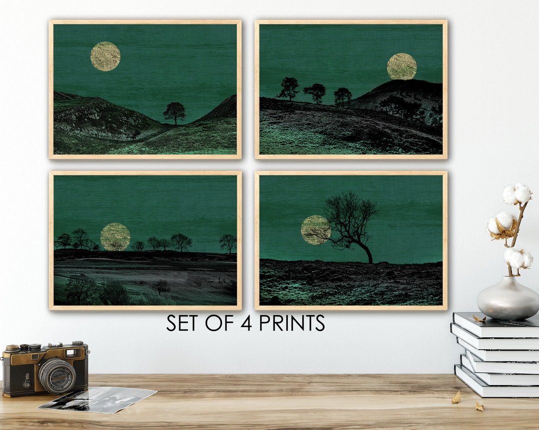 Green Tree Landscape Prints, Set of 4 Matching Prints or Pick ...