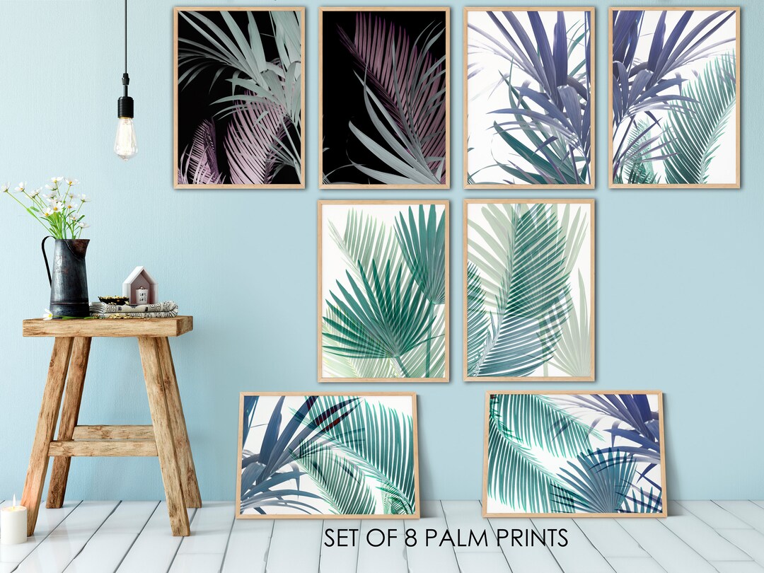 Art Prints palm and Leaf Prints, Set of 8 Matching Prints or Pick ...