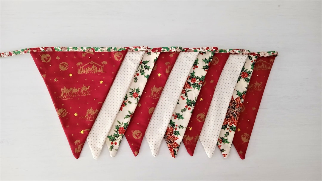 Banderines Navideños Cosidos a Mano - Etsy