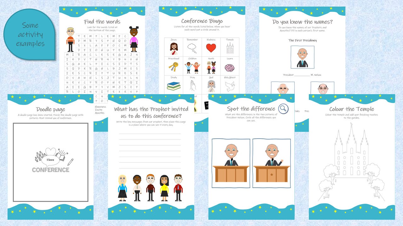 LDS General Conference Activity Book - Etsy