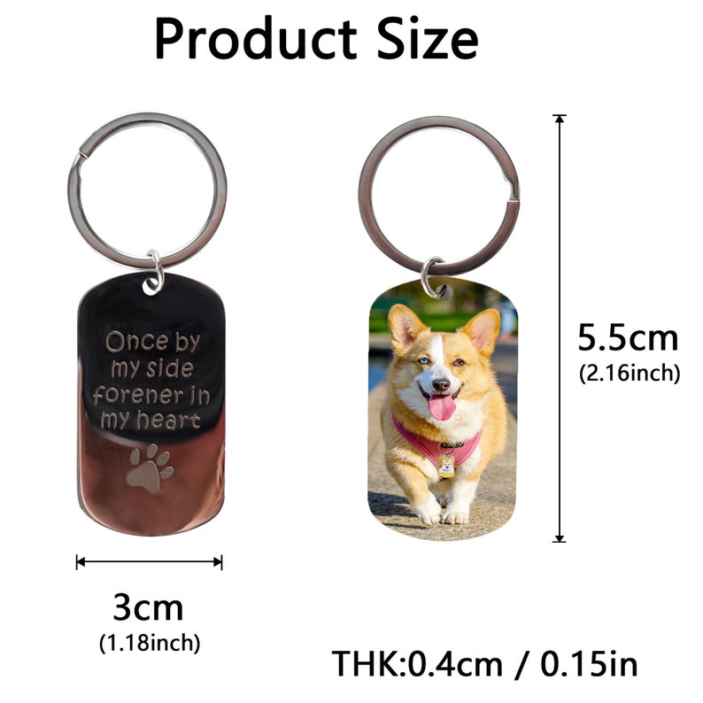 Custom Pet Photo for Keychain, Personalized Keychains, Engraving Text ...