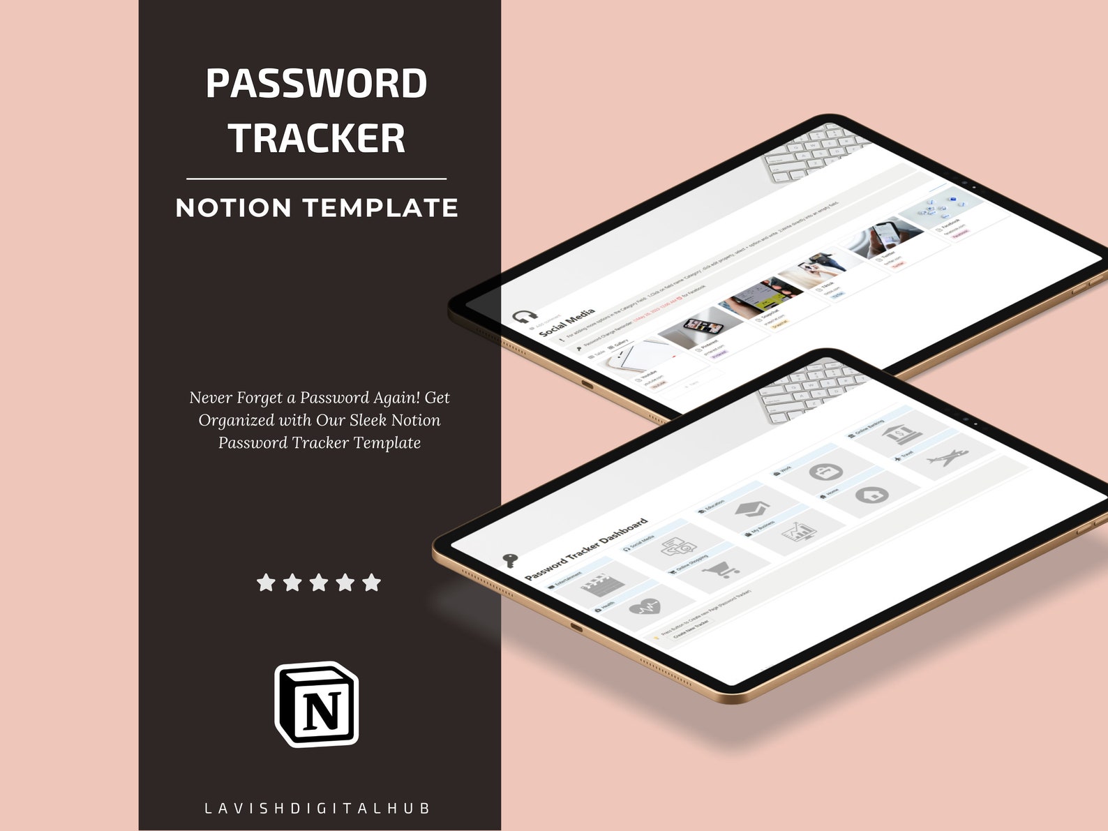 Password Tracker Notion Template, Password Book, Password Keeper, Password Manager, Password Log ...