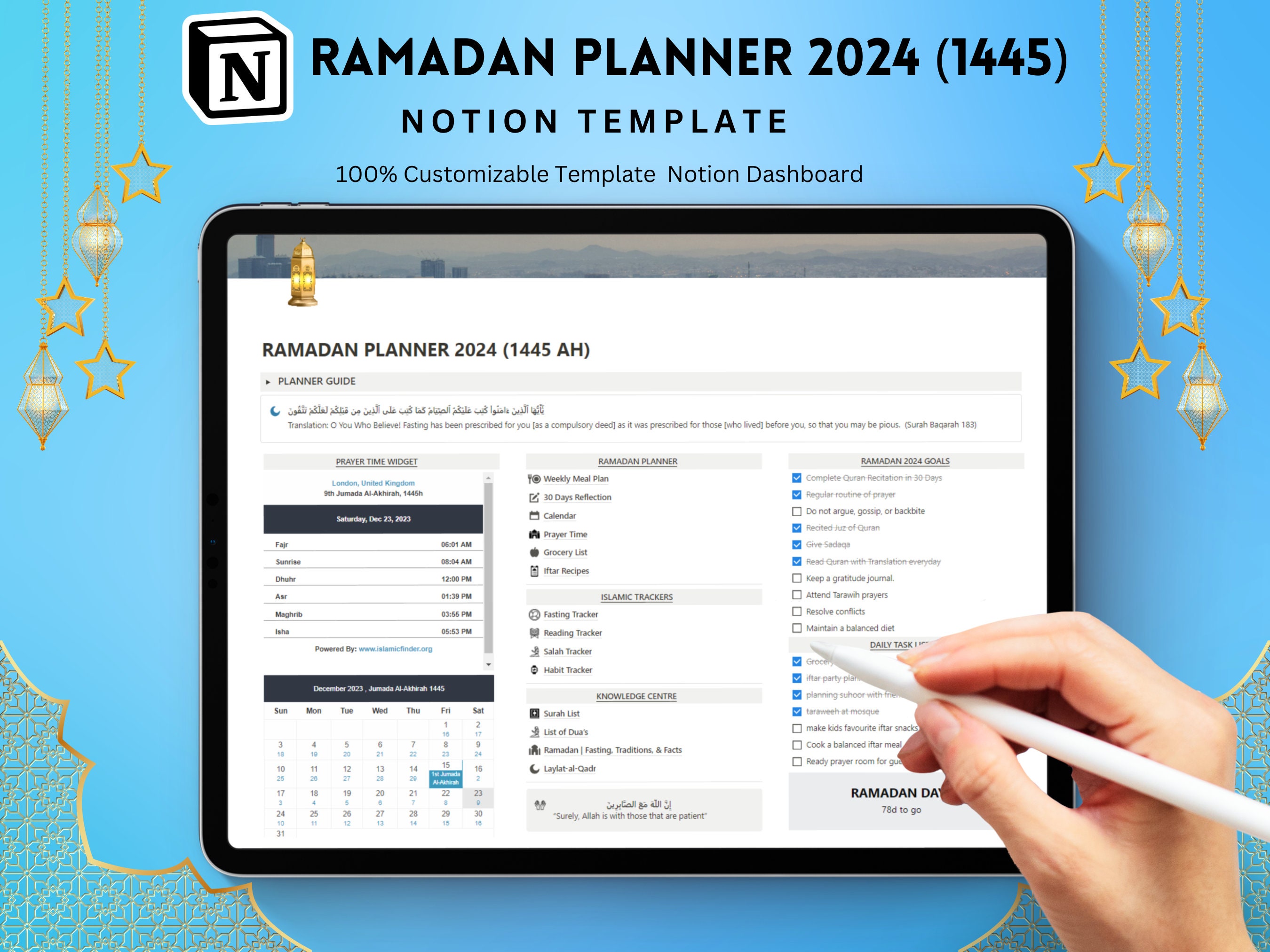 Ramadan Planner Notion Template, Salat Tracker Ramadhan 2024, the ...