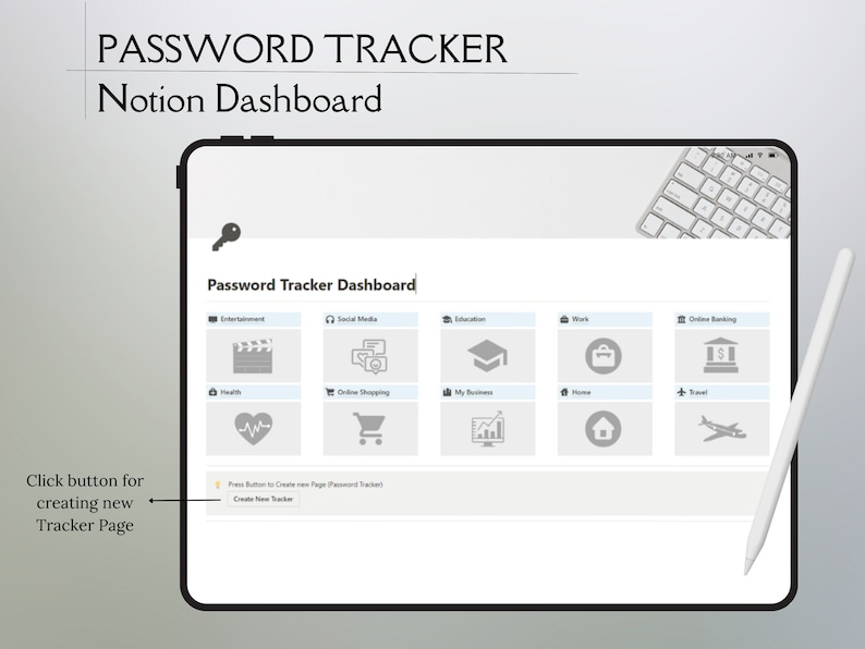 Password Tracker Notion Template Password Book Password - Etsy