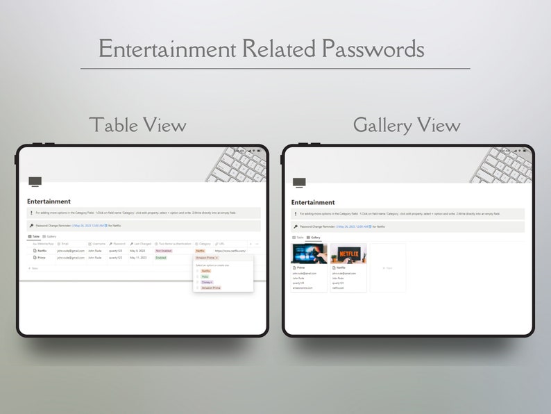 Password Tracker Notion Template Password Book Password - Etsy