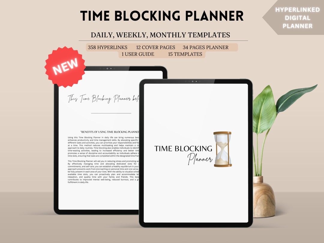 Digital Time Blocking Planner for Time Management Daily - Etsy