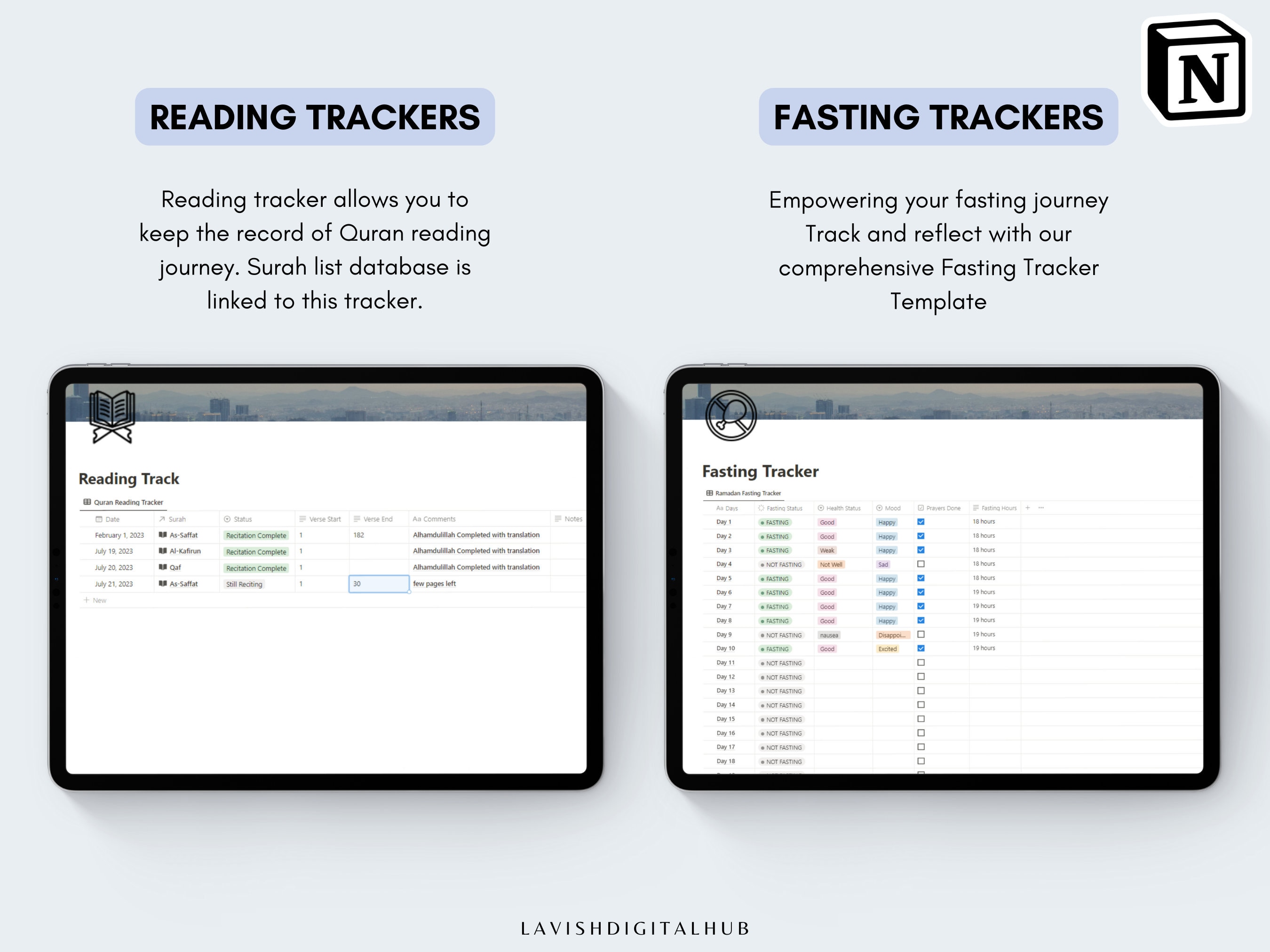 Ramadan Planner Notion Template, Salat Tracker Ramadhan 2026, the ...