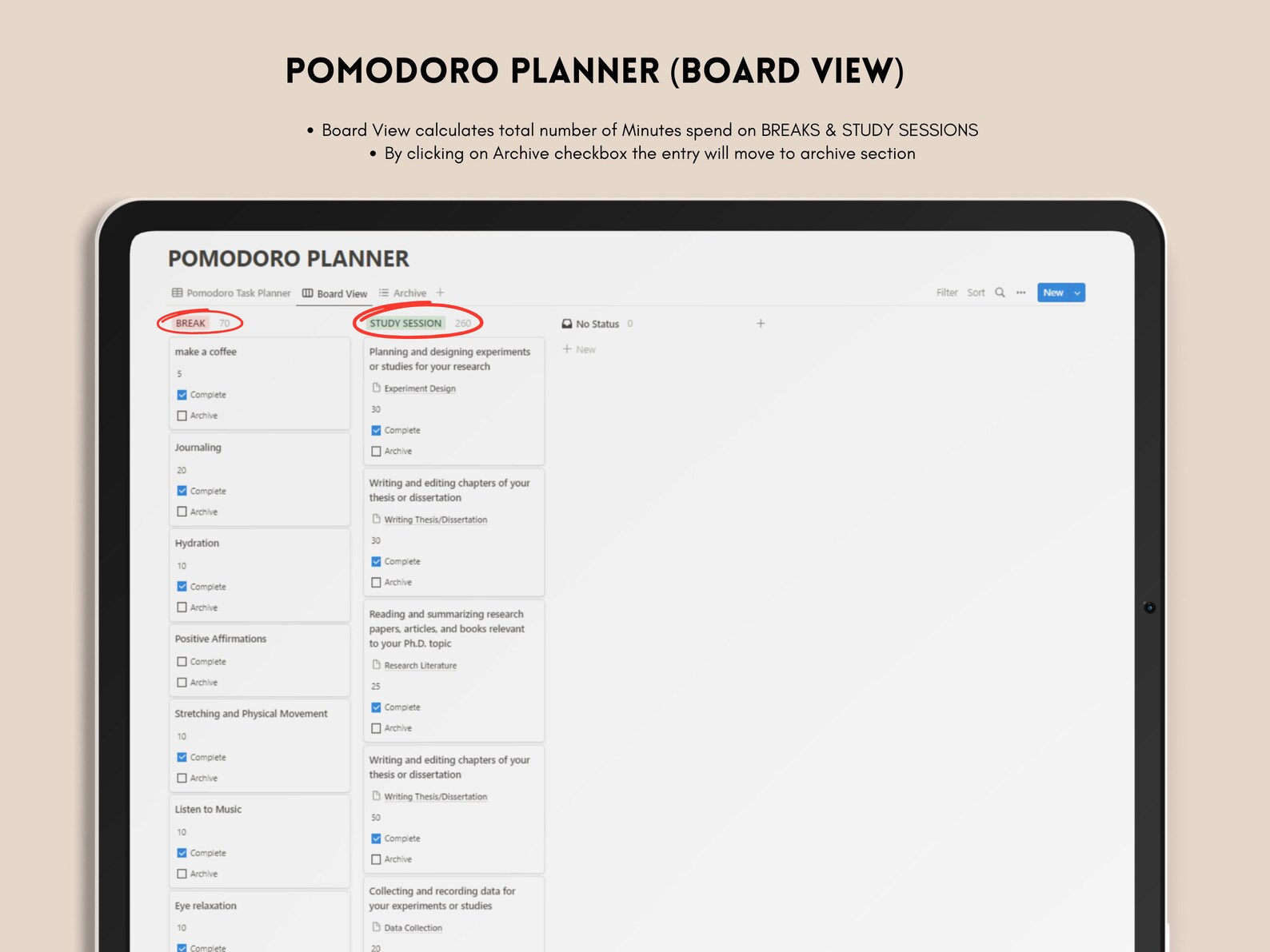 Pomodoro Planner Notion Template, Time Management and Productivity for ...