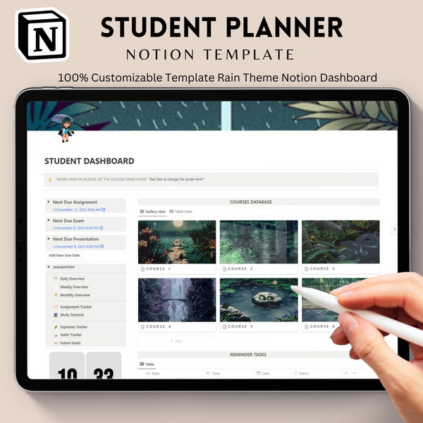 Notion Student Dashboard - Etsy