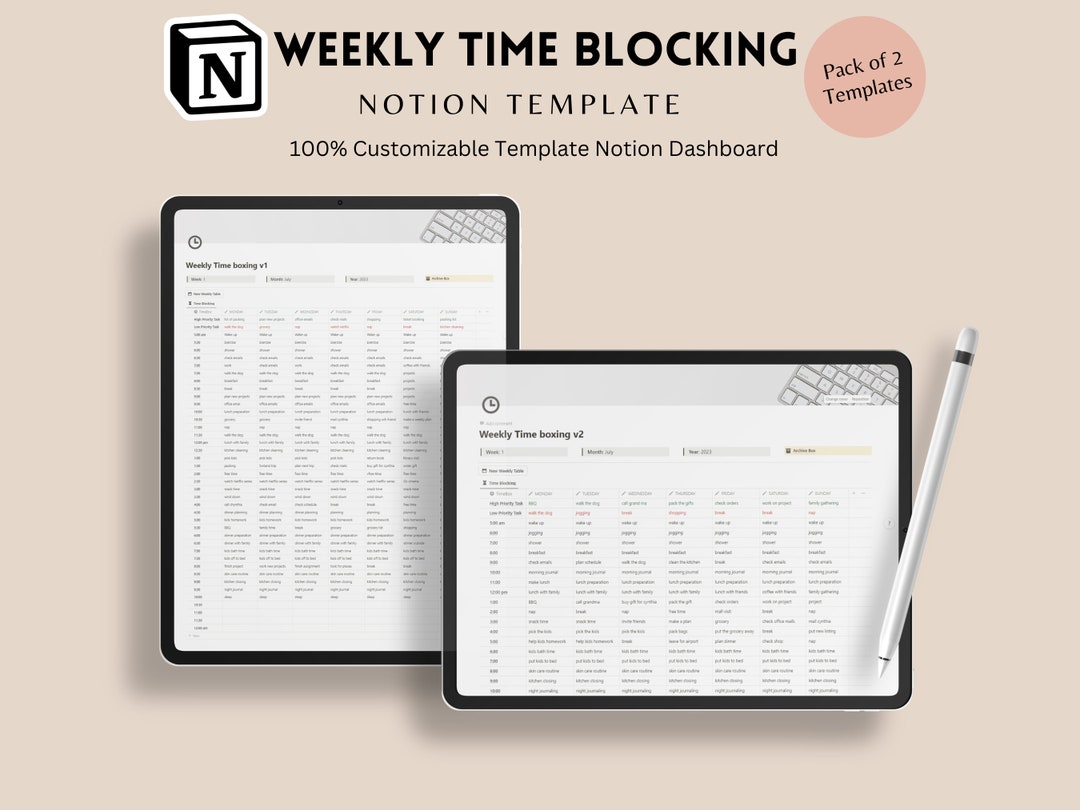 Timeboxing Planner for Weekly Schedule, Productivity and Time ...