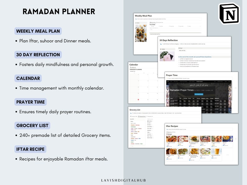 Ramadan Planner Notion Template, Salat Tracker Ramadhan 2026, the ...