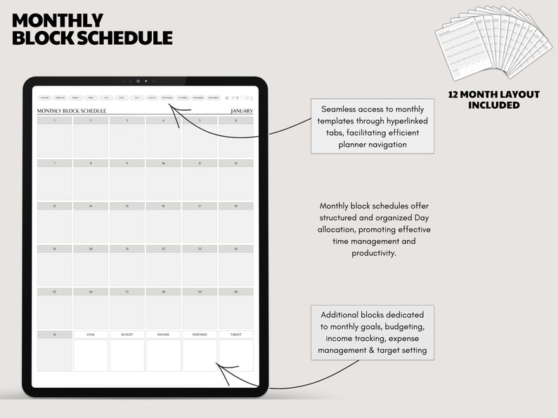 Time Blocking Planner, Daily & Weekly Time Blocking, Monthly Calendar ...