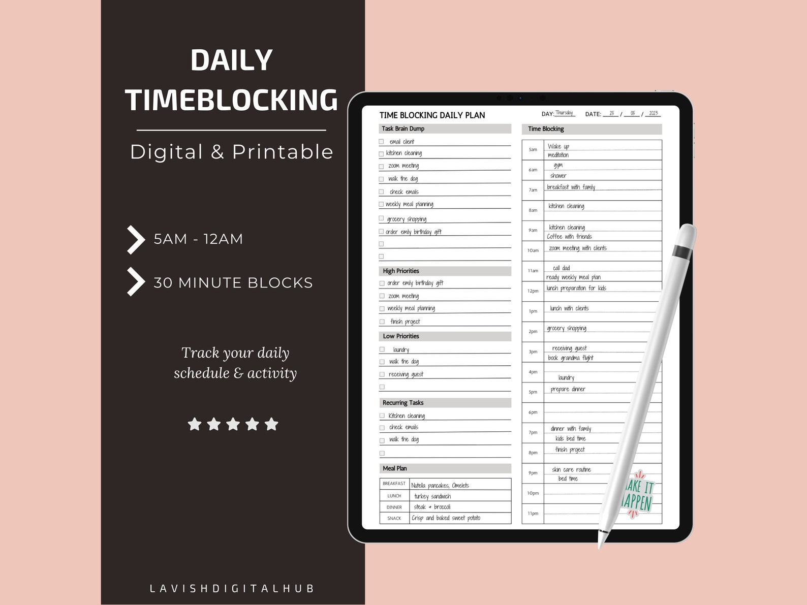 Timeboxing Planner for Daily Schedule, Productivity and Time Management ...