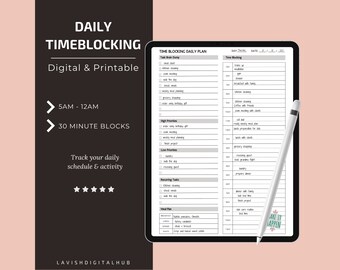 Timeboxing Planner for Daily Schedule, Productivity and Time Management ...