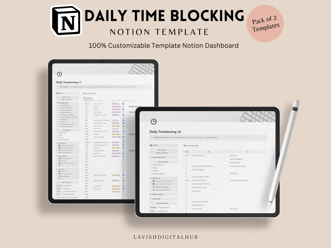 Timeboxing Planner for Daily Schedule, Productivity and Time Management ...