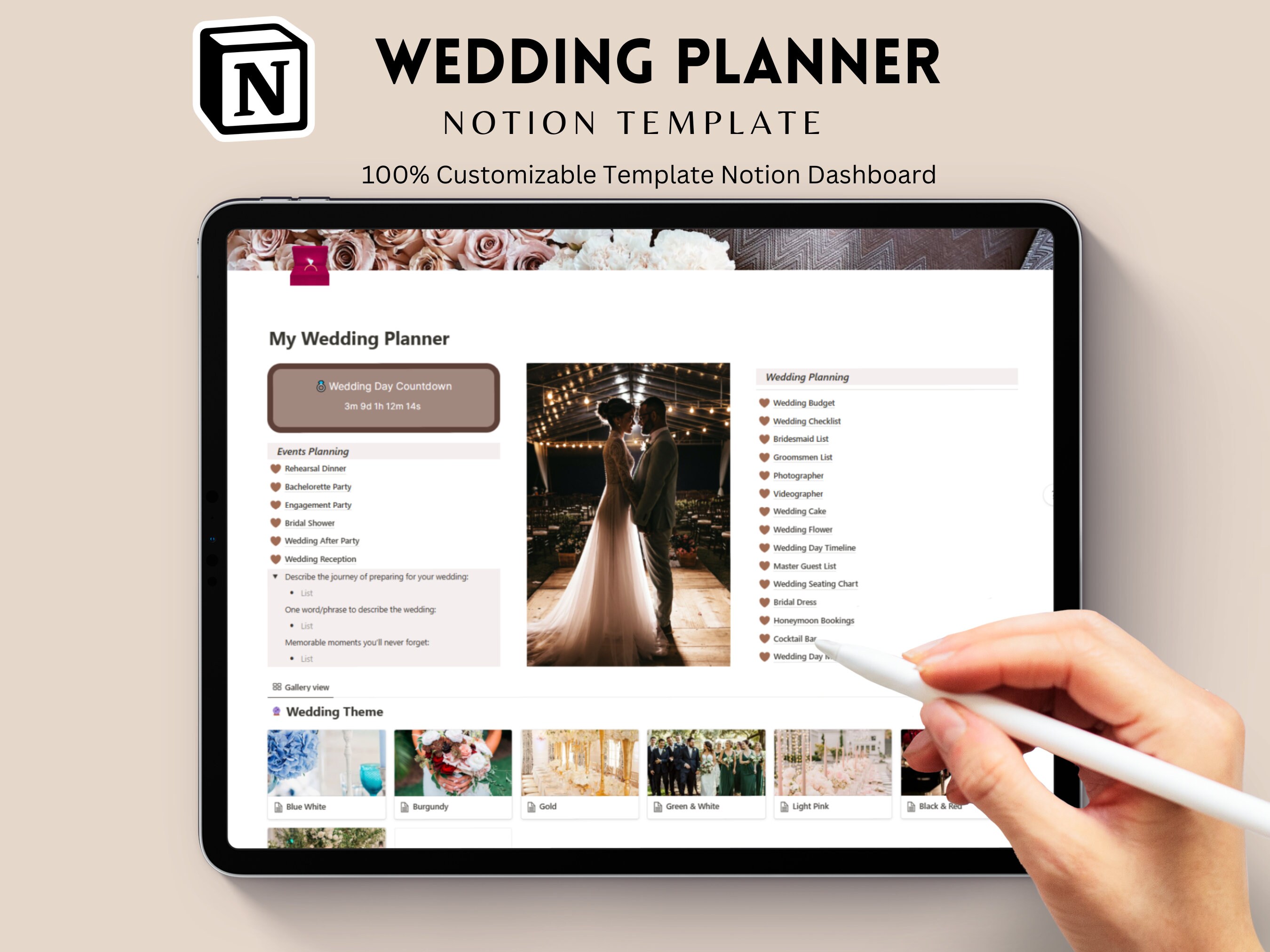 Notion Wedding Planner, Notion Template, Digital Wedding Planner ...