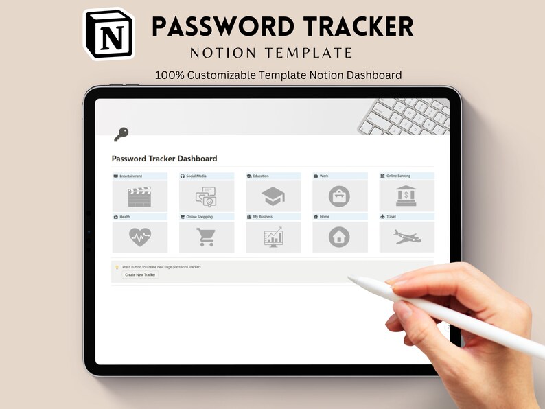 Password Tracker Notion Template Password Book Password - Etsy