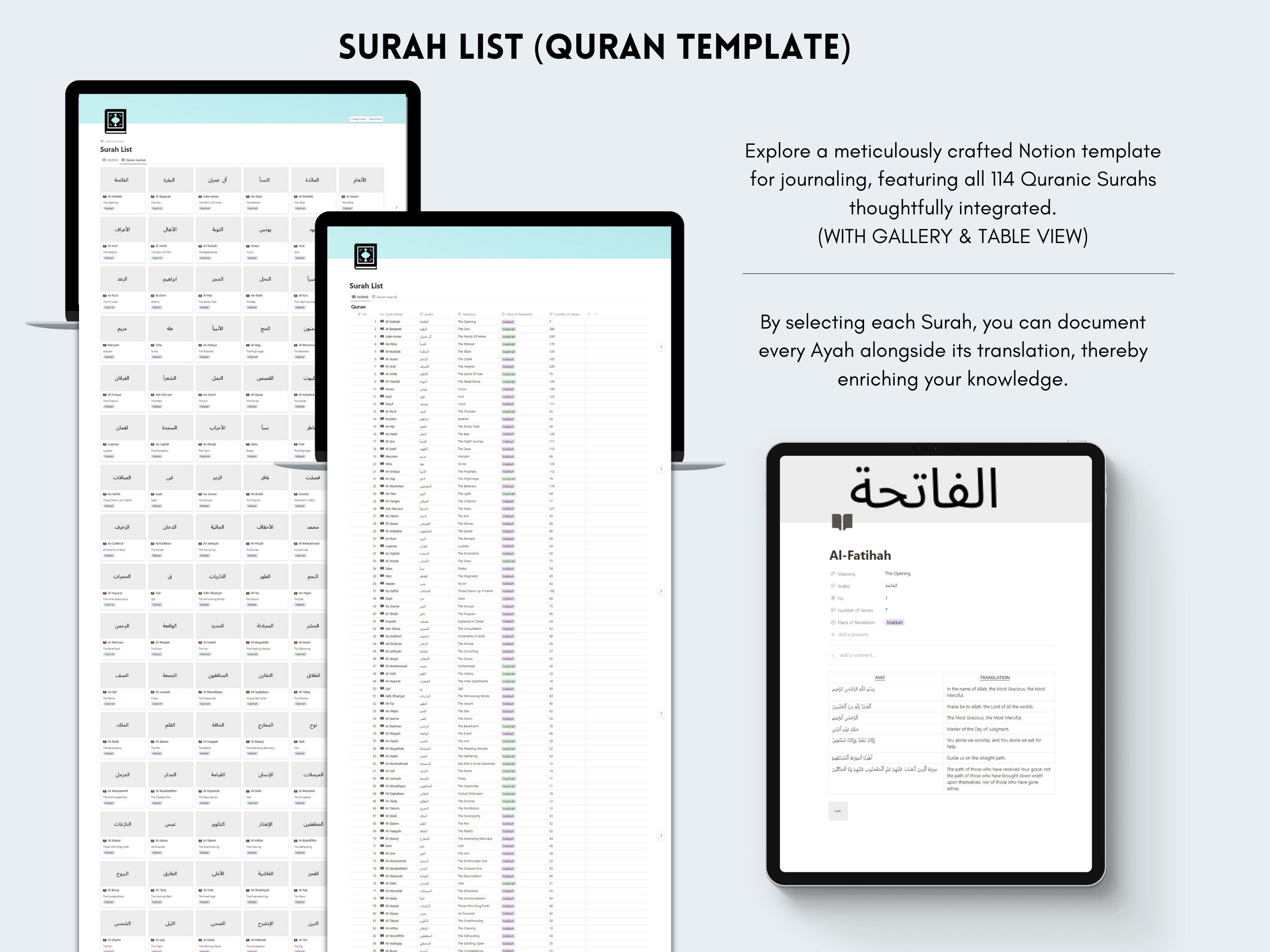 Quran Journal Notion Template, Digital Muslim Planner, Deen Journal ...