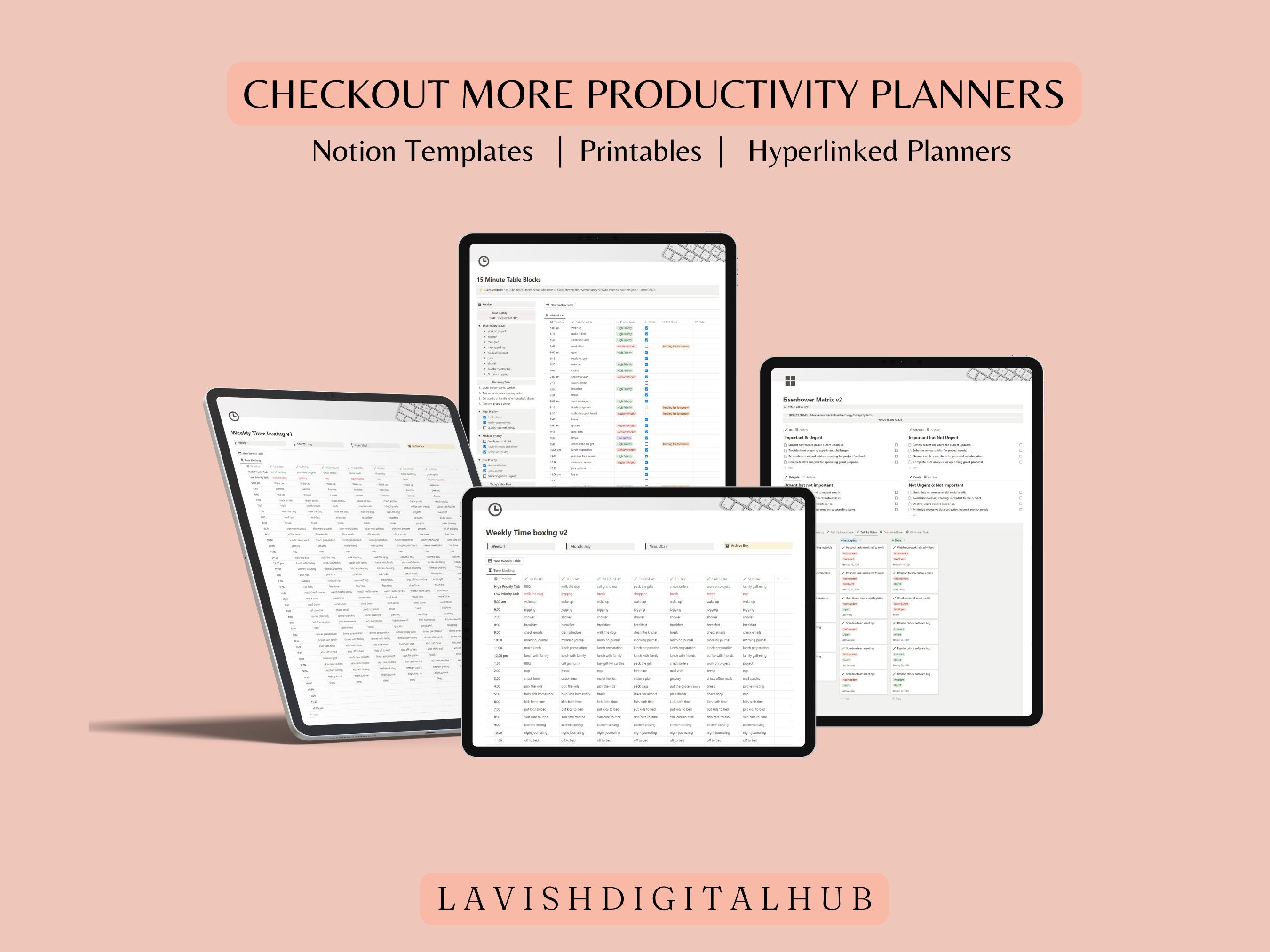 15 Minute Planner Time Blocking Notion Template, Daily Time Boxing ...